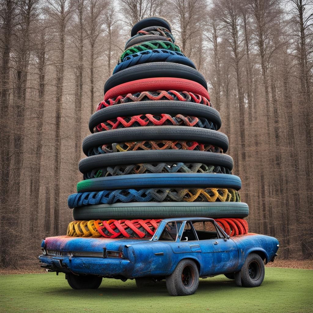 A Redneck Christmas Tree - AI Generated Artwork - NightCafe Creator