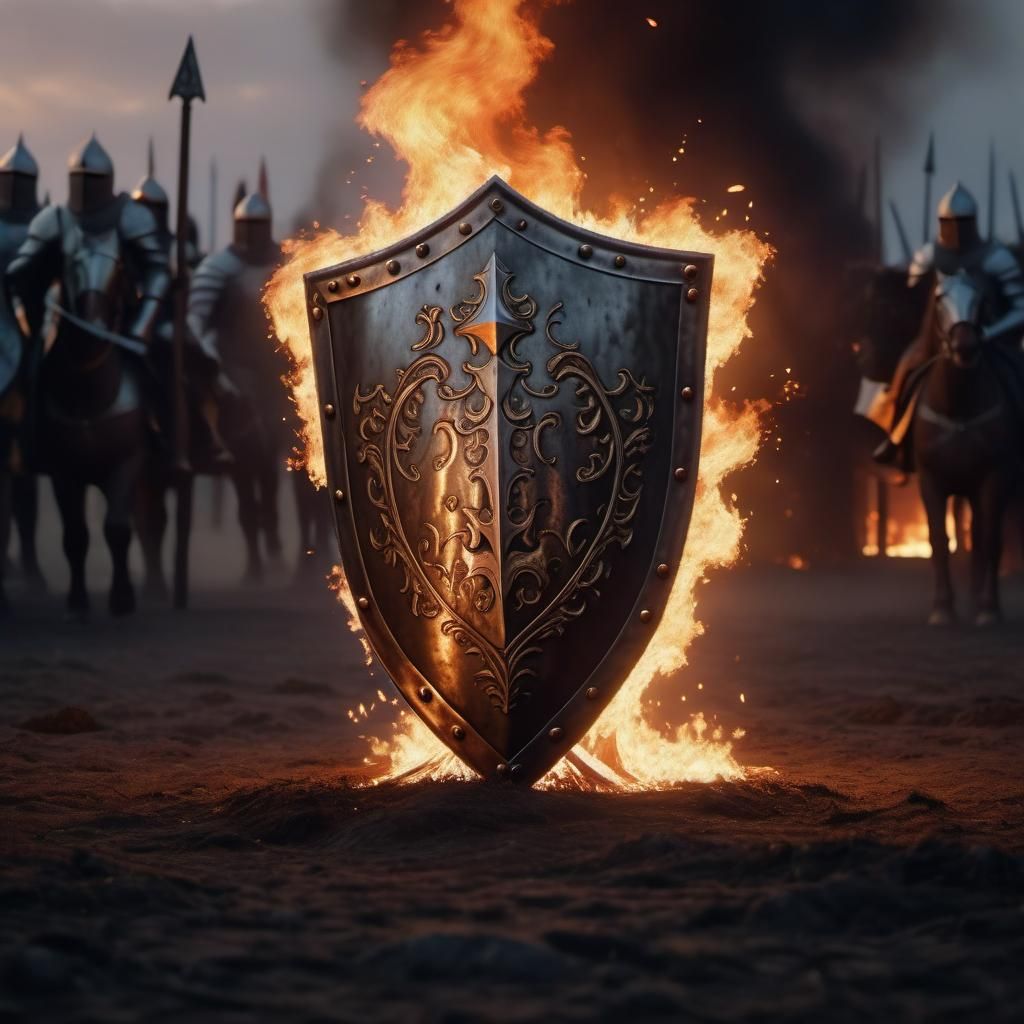 The Burning Shield - AI Generated Artwork - NightCafe Creator