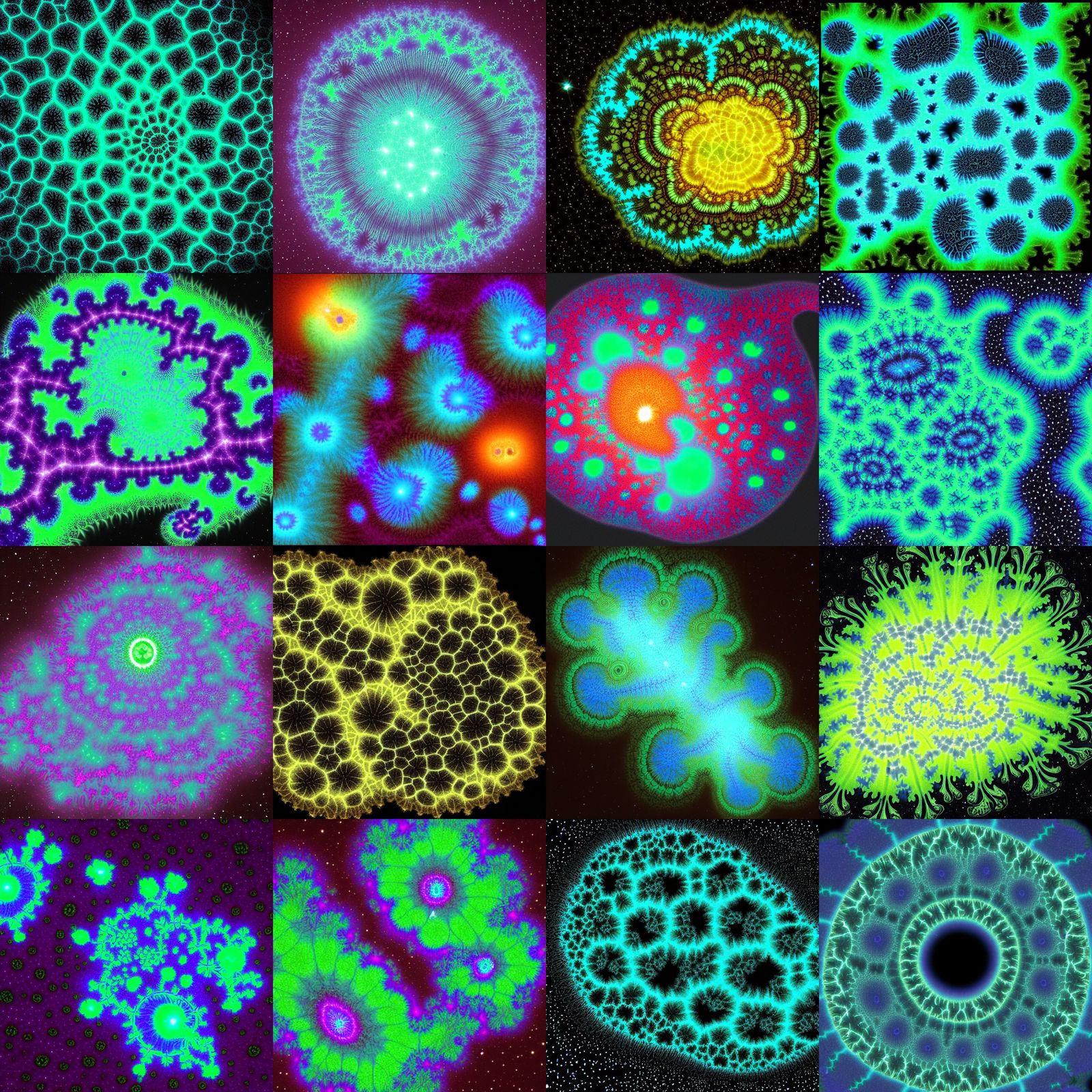 Bioluminescent Mandelbrot - AI Generated Artwork - NightCafe Creator