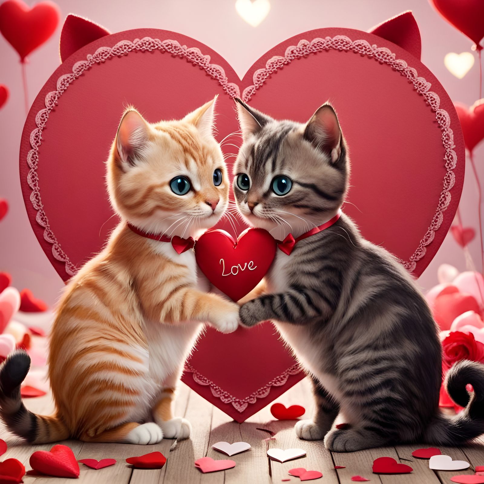 Happy MEOW-lentines Day! - AI Generated Artwork - NightCafe Creator
