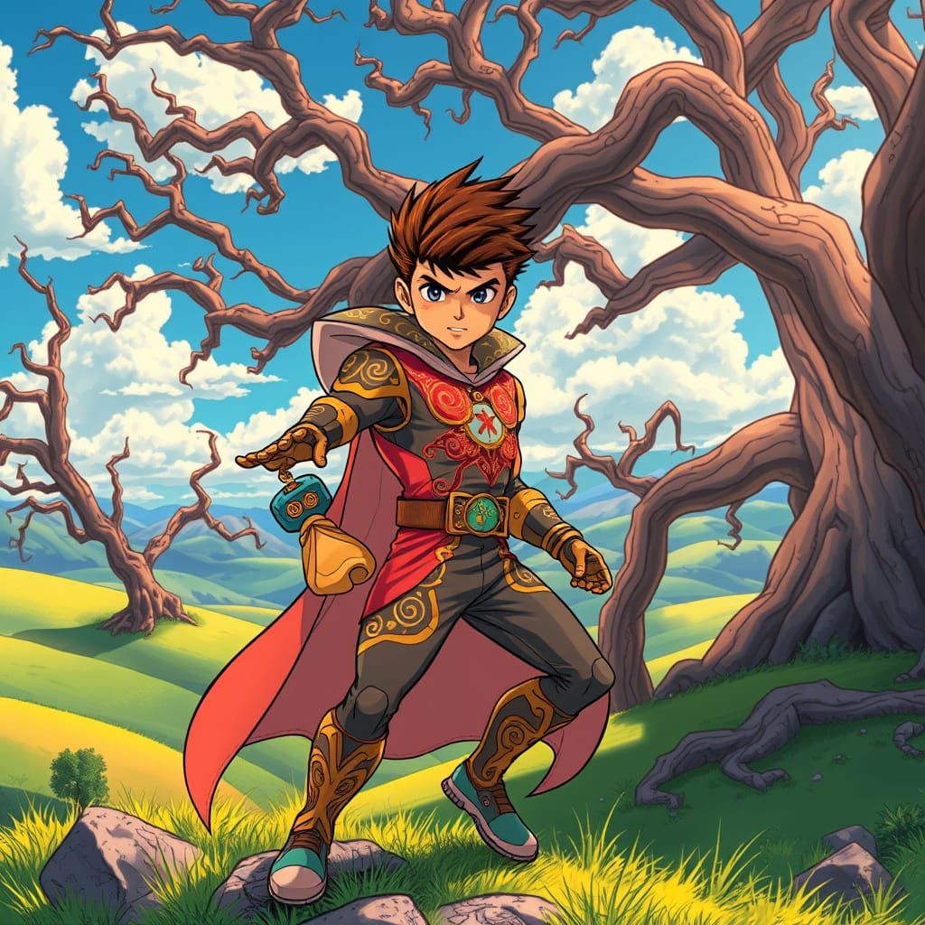 Heroic Comic Book Legend in Whimsical Studio Ghibl... - AI Art