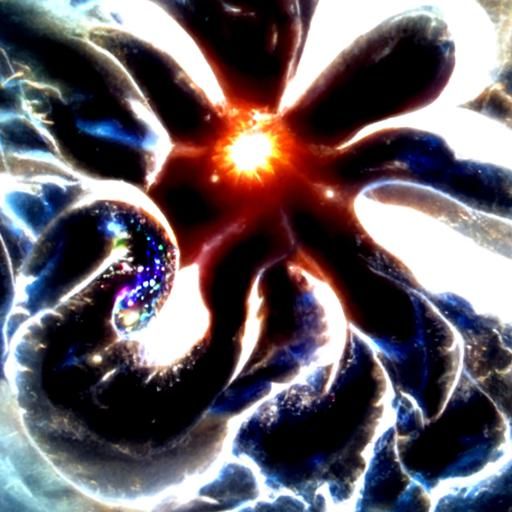 Infinitely repeating supernova. Hyperdetailed cosmic realistic sharply ...