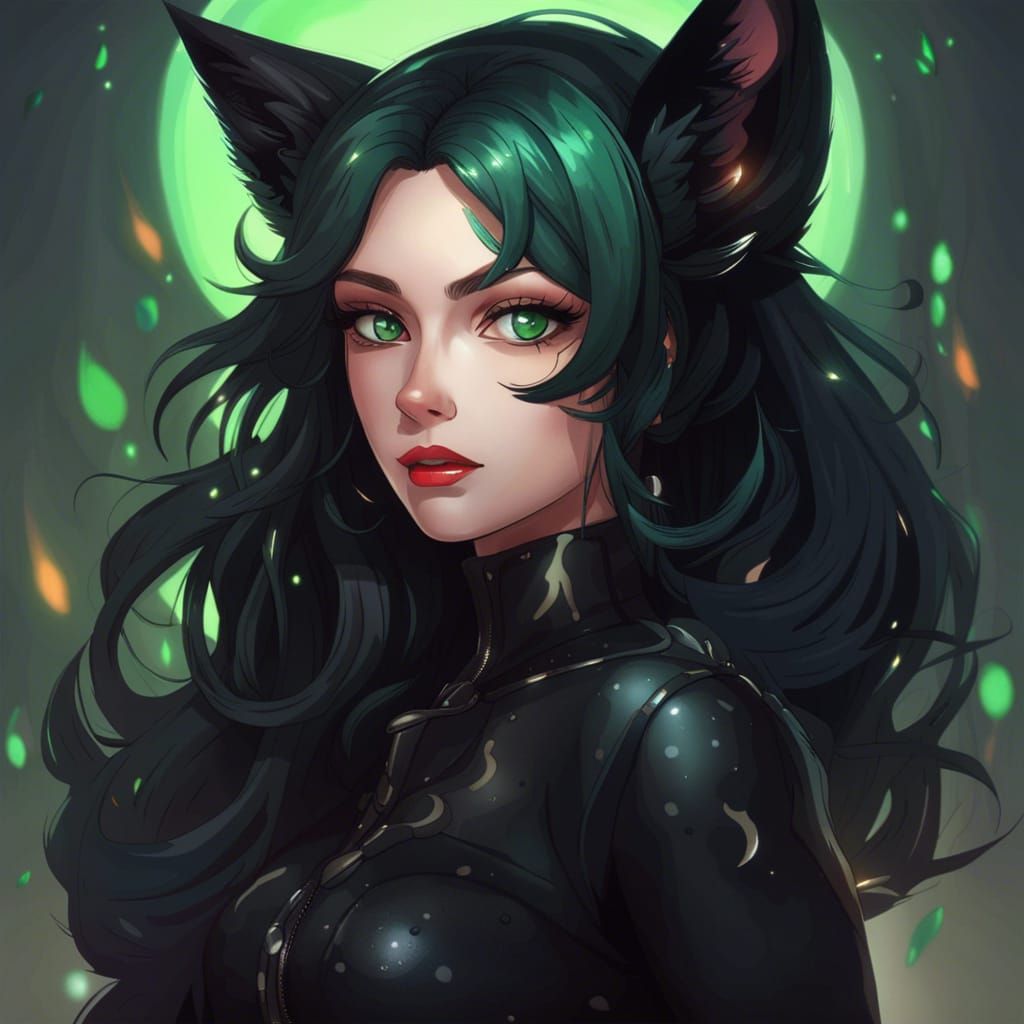 Cat Lady 5 (Rayea with Cat Ears) - AI Generated Artwork - NightCafe Creator