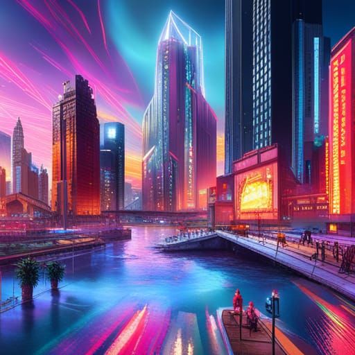 Breathtaking Detailed, Amazing City with a Beautiful Crystal Clear ...