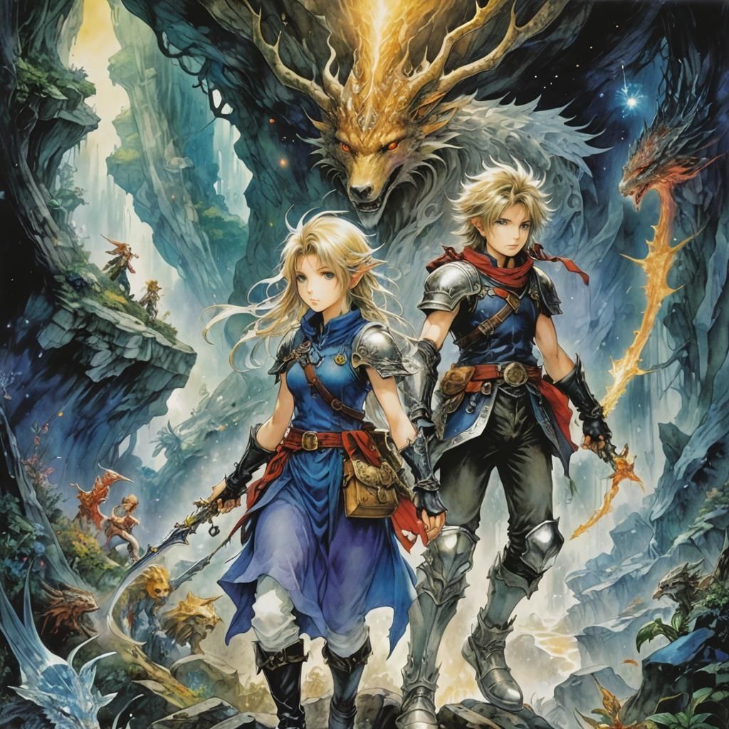 Art by Yoshitaka Amano, Final Fantasy-inspired, brother and sister team ...