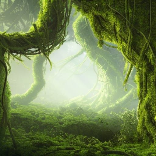 Overgrown city covered in vines and moss, 8k resolution, photorealism ...