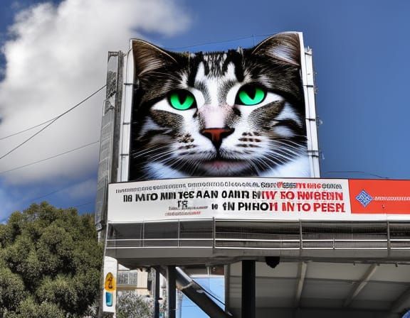 Another cat billboard - AI Generated Artwork - NightCafe Creator