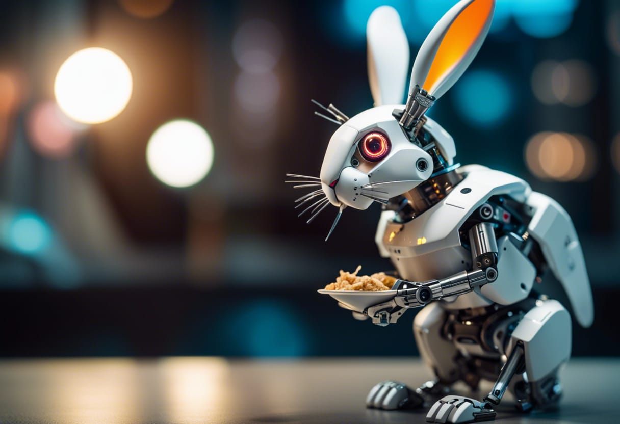 Hungry Robot Rabbit - AI Generated Artwork - NightCafe Creator