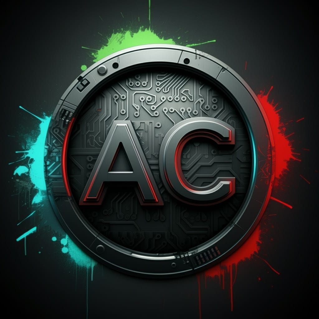 Cyber Tech Logo in 3D Embossed Style with Graffiti... - AI Art