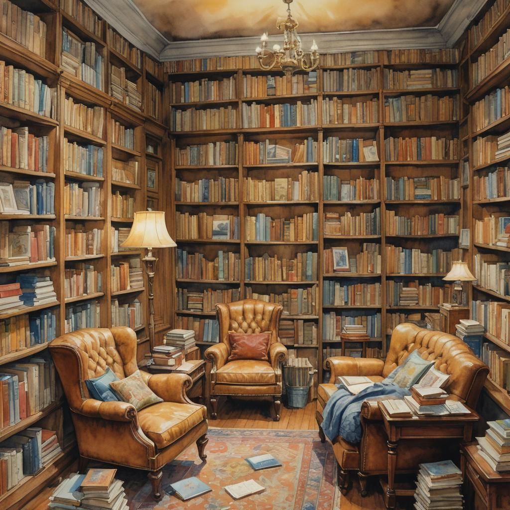 THE OLD LIBRARY - AI Generated Artwork - NightCafe Creator