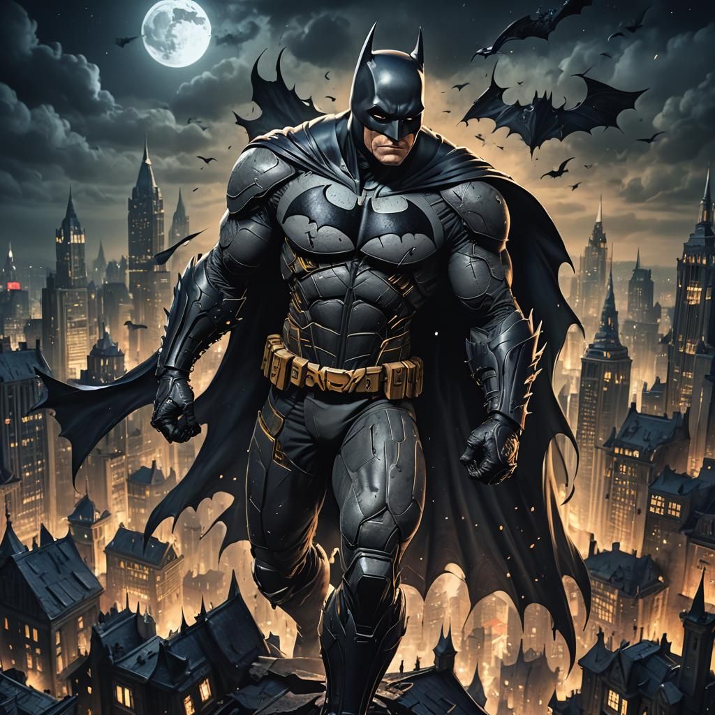 make a pencil drawing of batman in the night - AI Generated Artwork ...