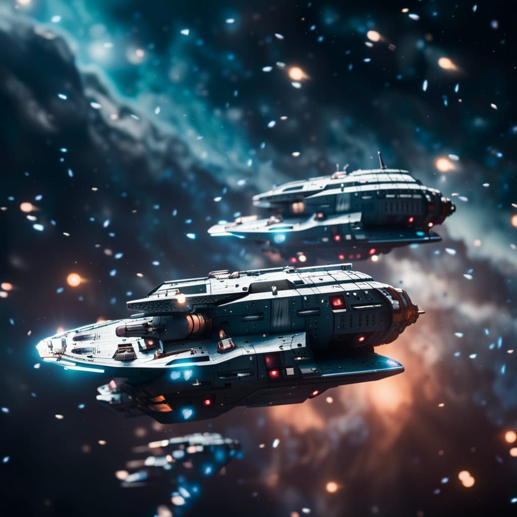 Two spaceships - AI Generated Artwork - NightCafe Creator