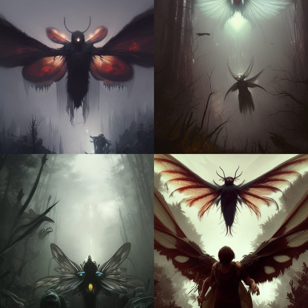 Mothman vergvoktre - AI Generated Artwork - NightCafe Creator