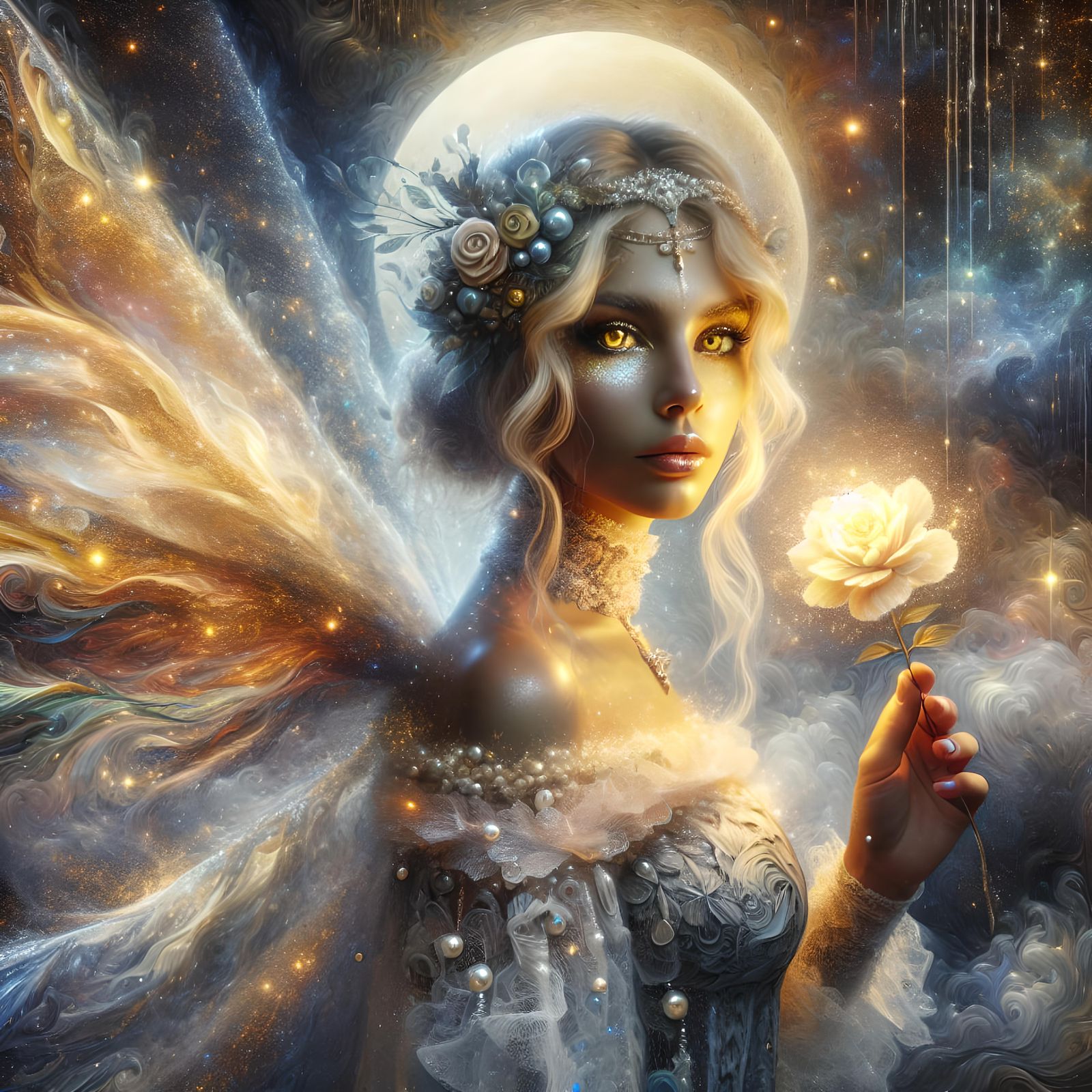 Moonlight Angel - AI Generated Artwork - NightCafe Creator