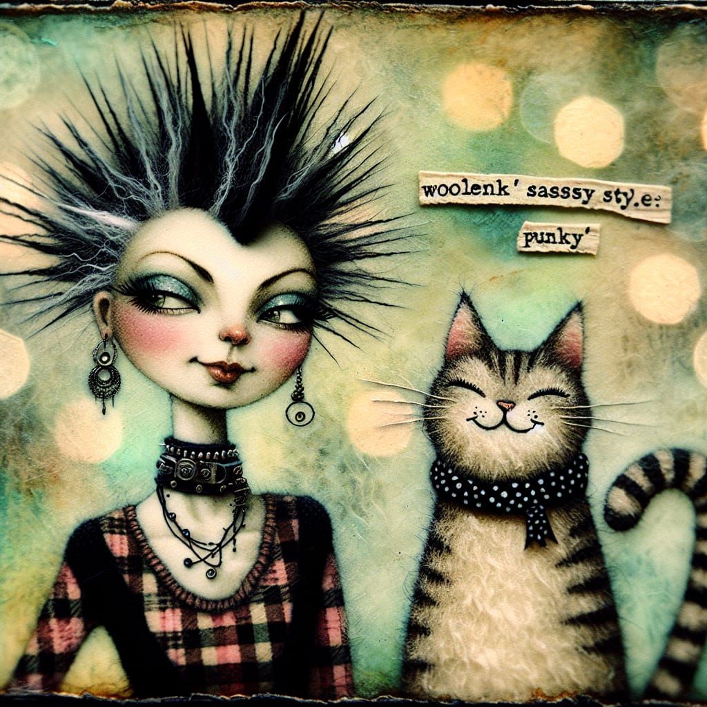 Cheeky punk cats. - AI Generated Artwork - NightCafe Creator
