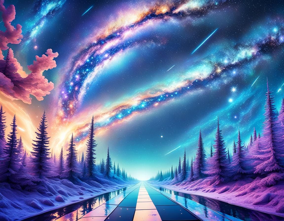 Pathway to the Galaxy - AI Generated Artwork - NightCafe Creator