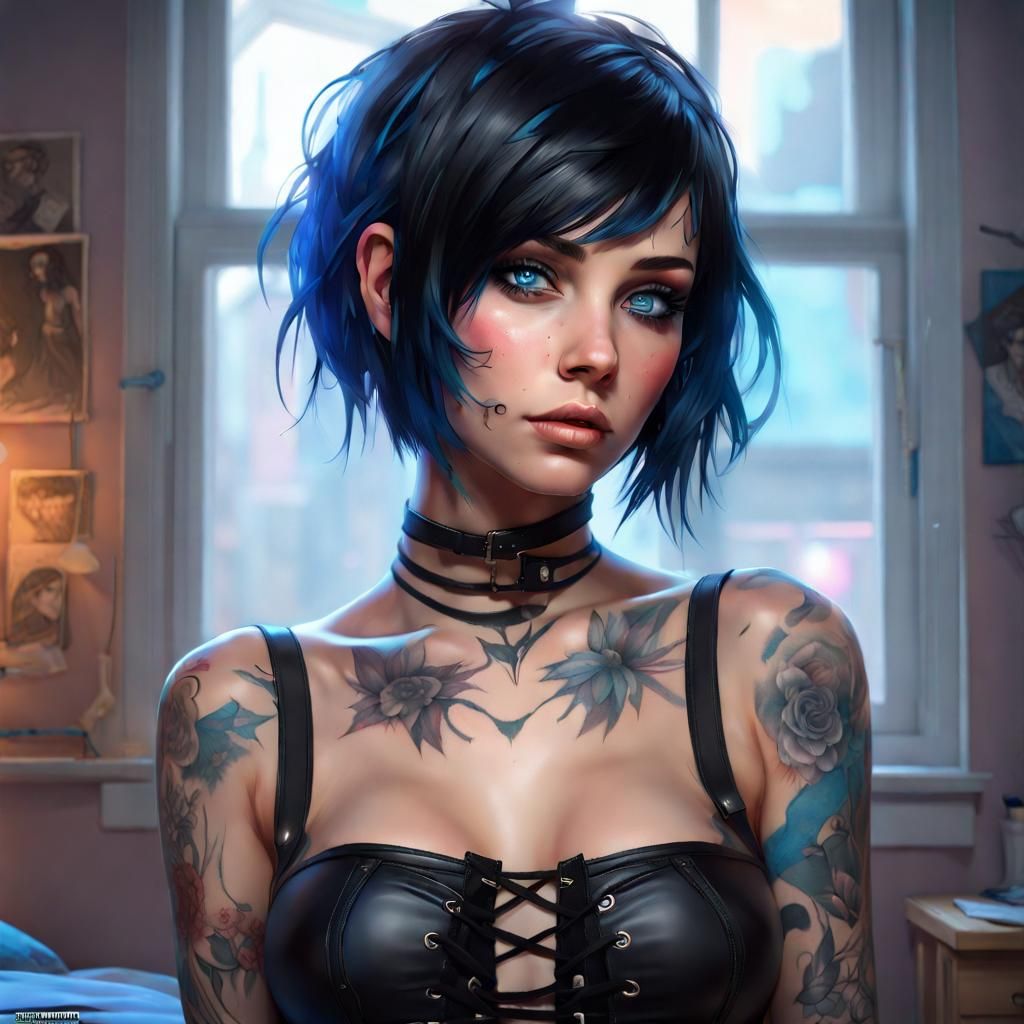 Emo Girl - AI Generated Artwork - NightCafe Creator