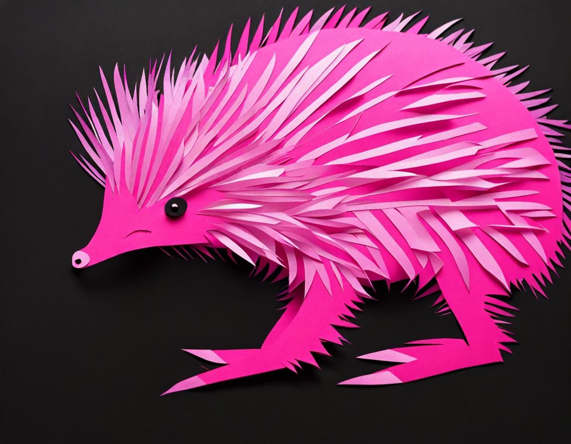 Juggernaut Pink Collage Echidna - AI Generated Artwork - NightCafe Creator
