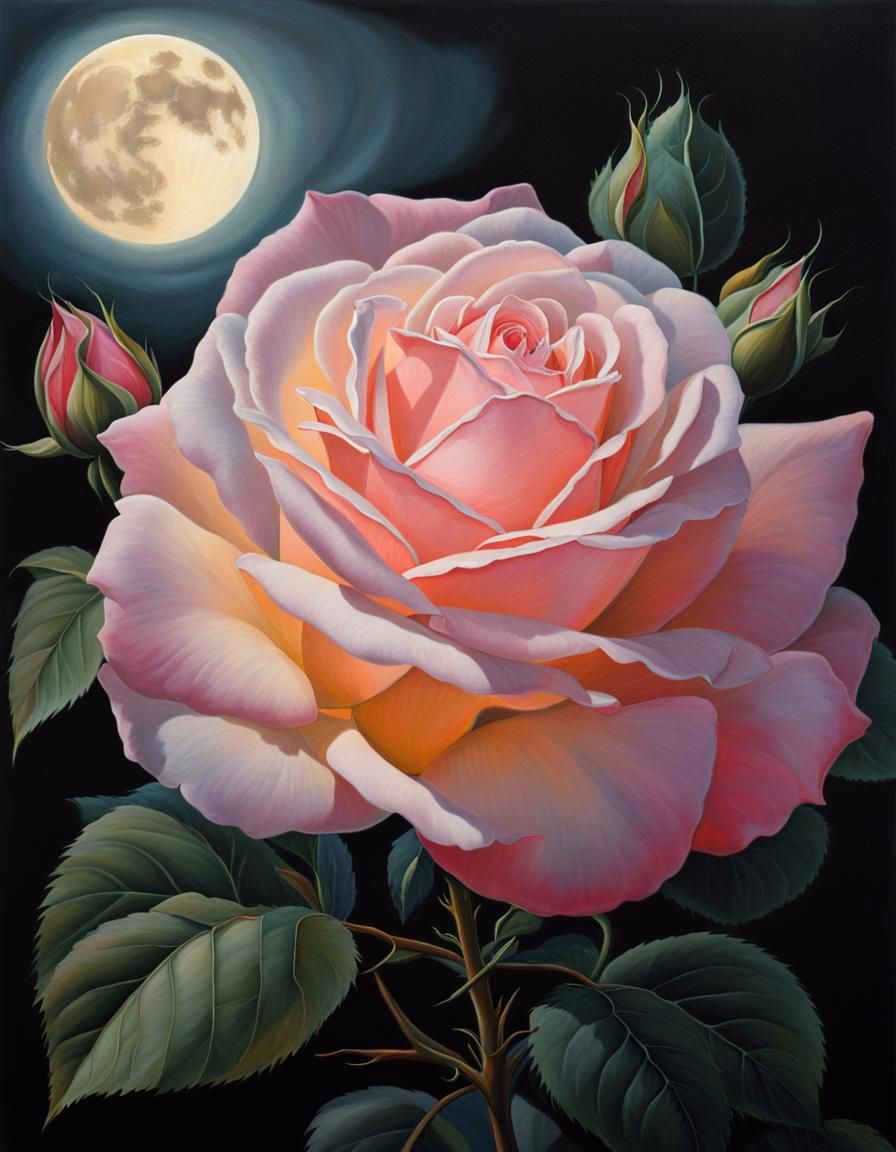 Moonlit Rose - AI Generated Artwork - NightCafe Creator