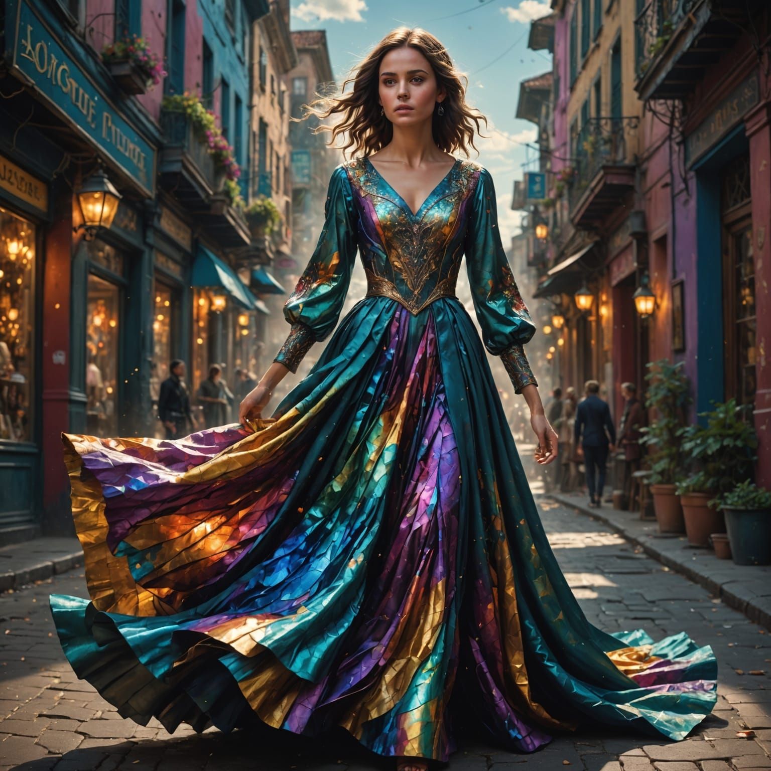 Stunning Magical Maiden in Vibrant Digital Art - AI Art