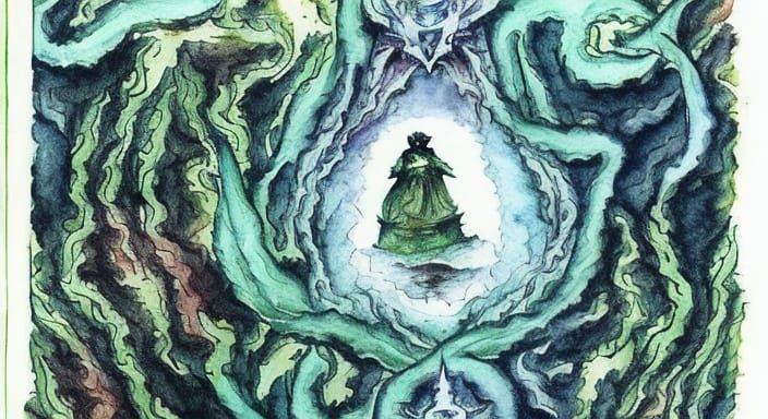 Incandescent Lovecraftian hellscape watercolor - AI Generated Artwork ...