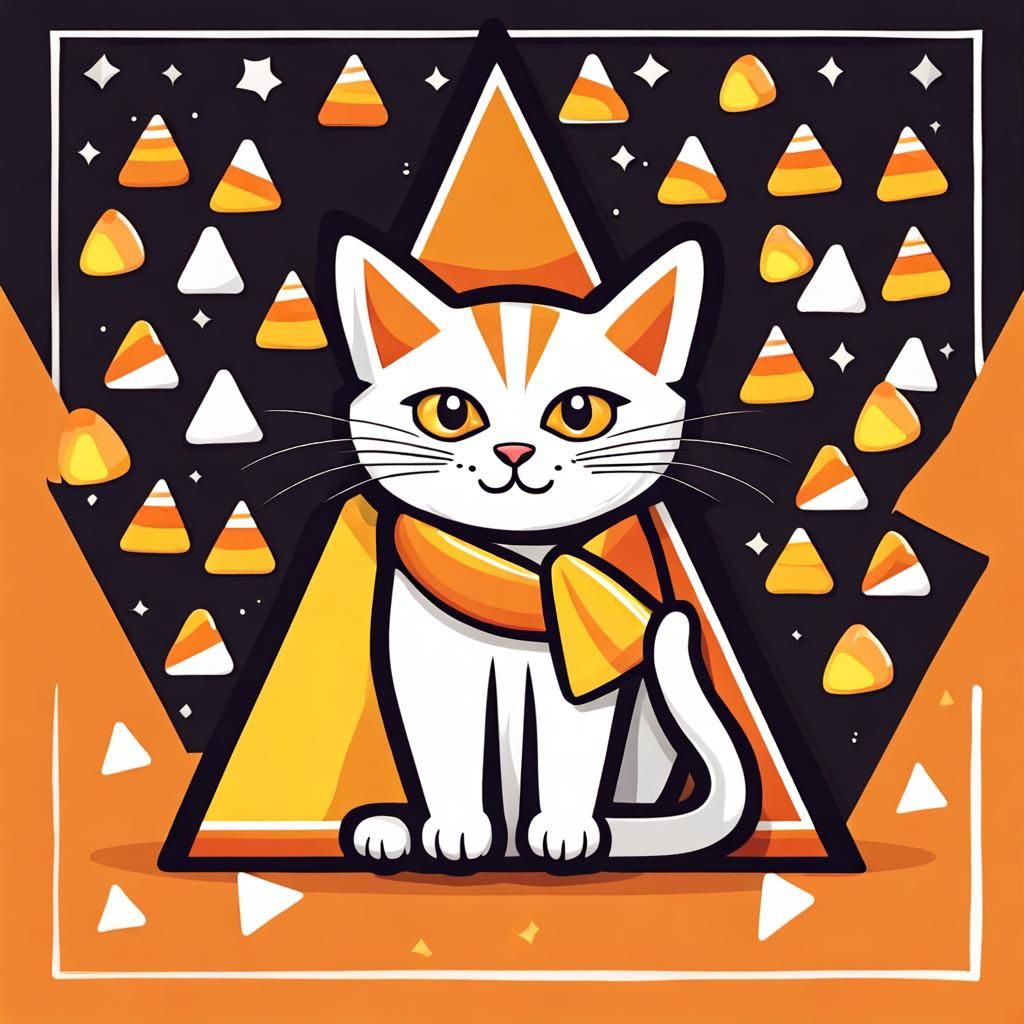 Candy corn cat logo #2 - AI Generated Artwork - NightCafe Creator