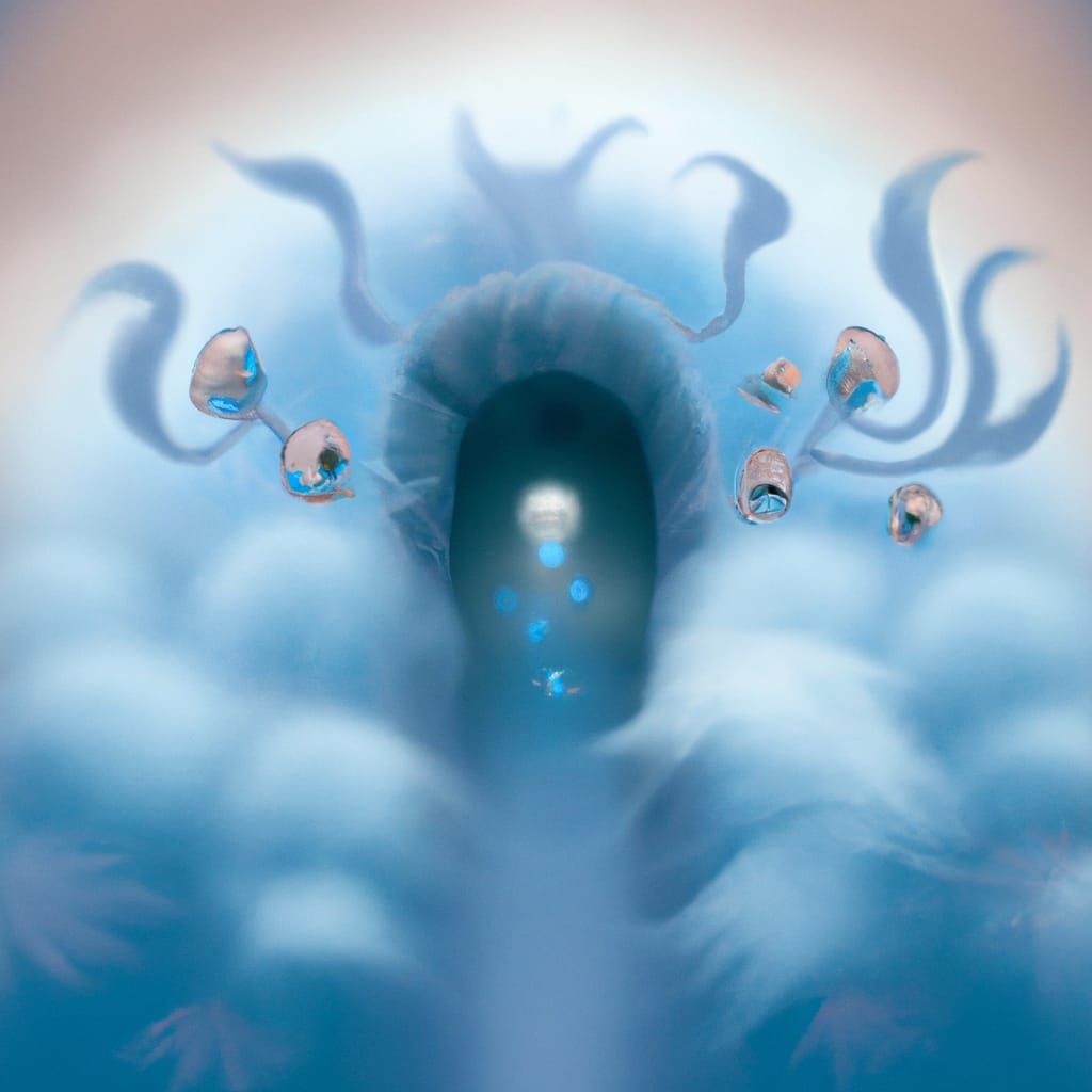 Fog creatures with glowing eyes fly around you as you enter the cloud ...