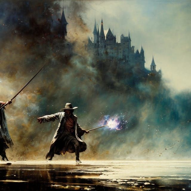 Wizard Duel - AI Generated Artwork - NightCafe Creator