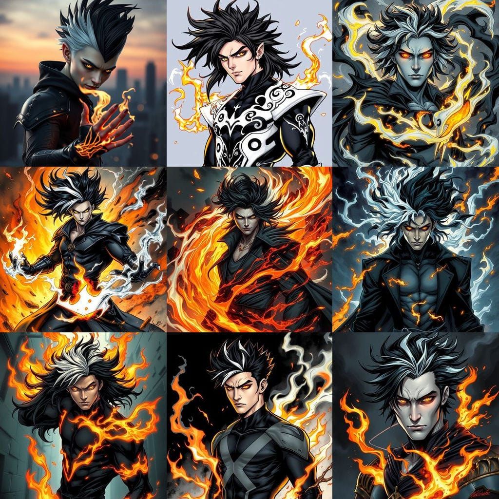 Vali Ravenclaw as a male X-Men Mutant Character With black and white ...