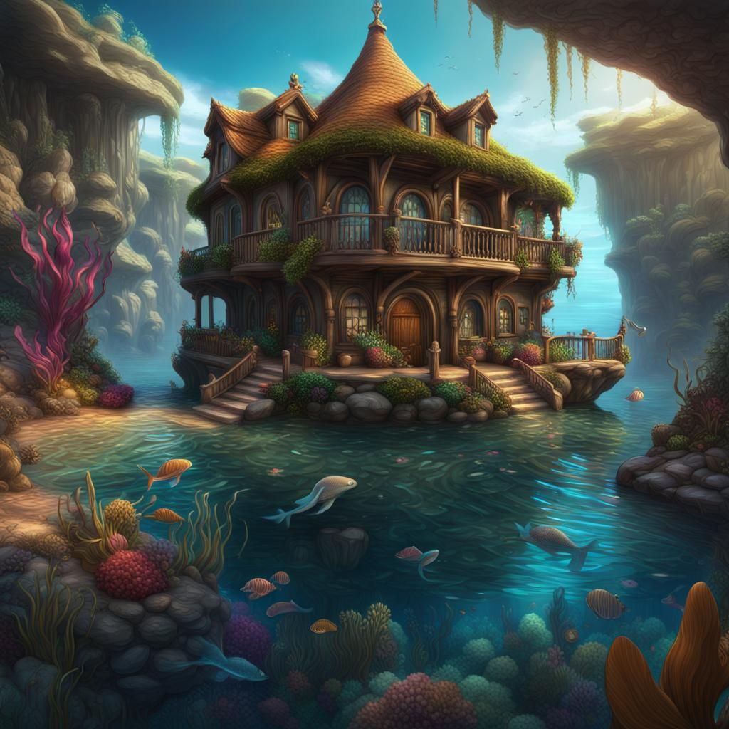 The perfect Mermaid house 🧜‍♀️ - AI Generated Artwork - NightCafe Creator