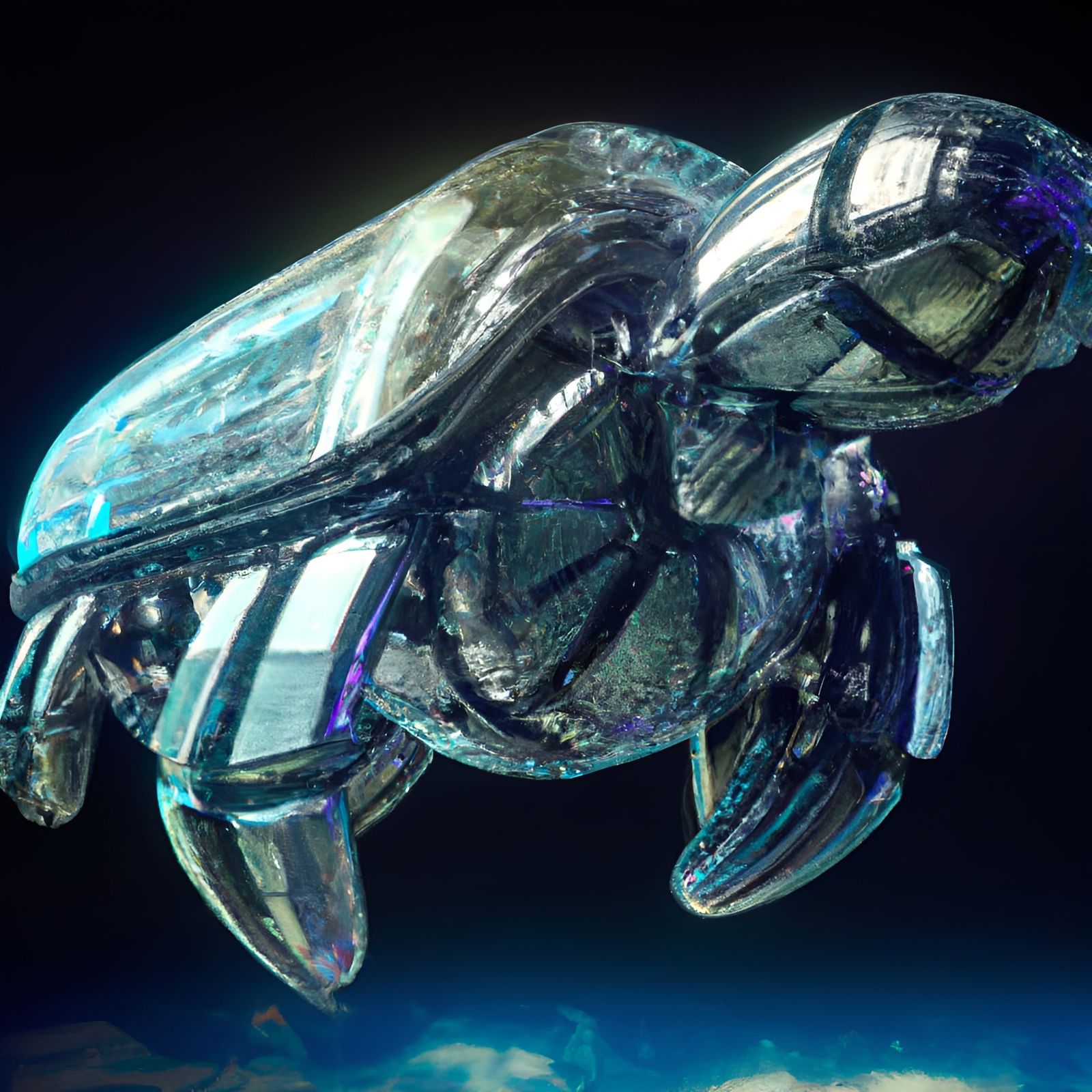 Giant Spaceship Shaped Like a Turtle - AI Generated Artwork - NightCafe Creator