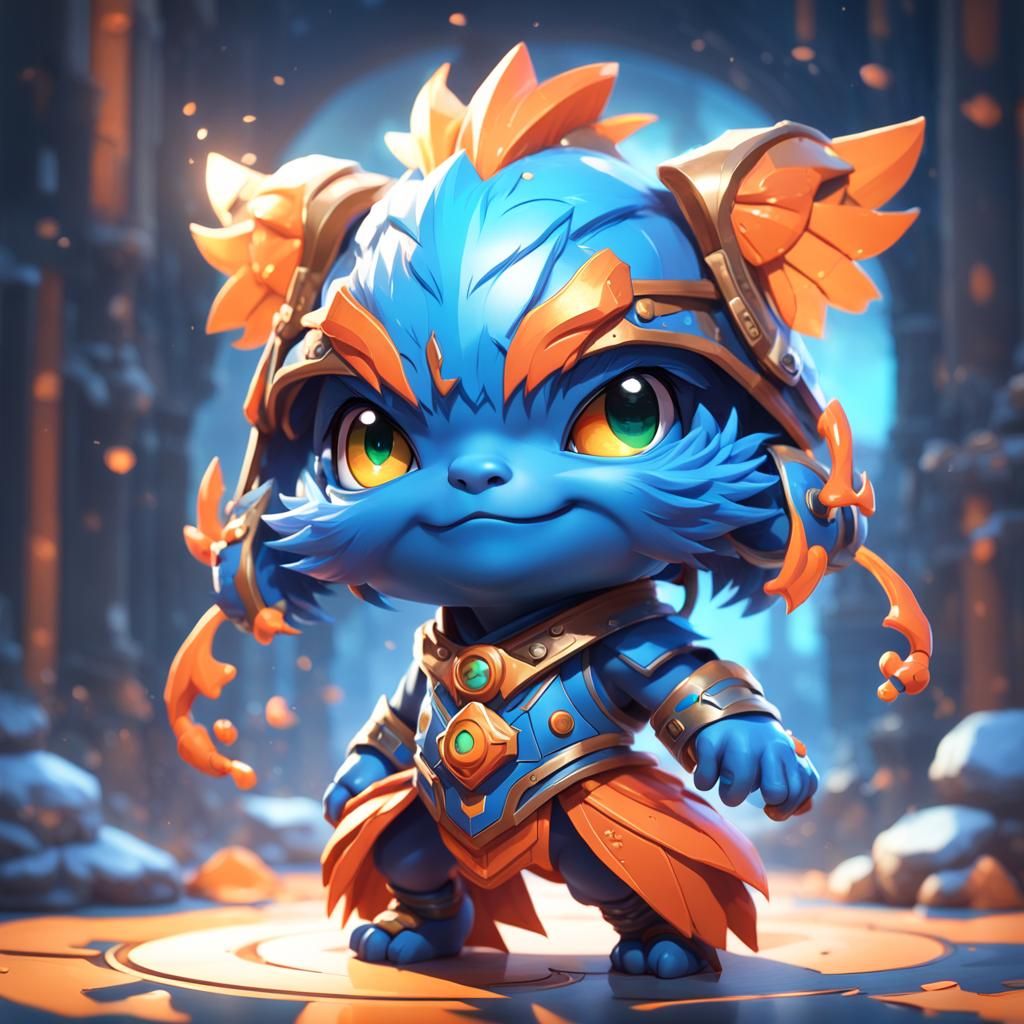 Chibi, A cute anthropomorphic orange with arms and legs, dressed in ...