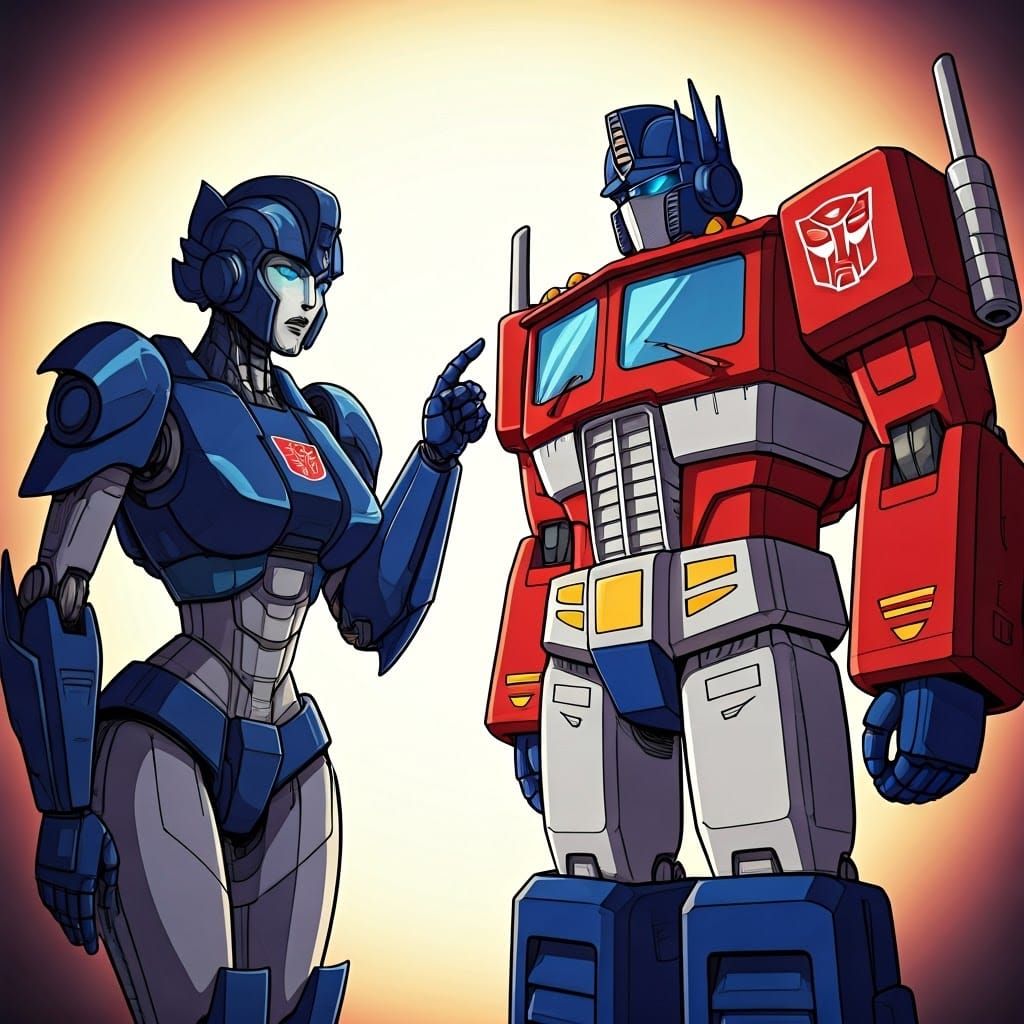 Cybertronian Mother Scolds Optimus Prime in Vibran... - AI Art