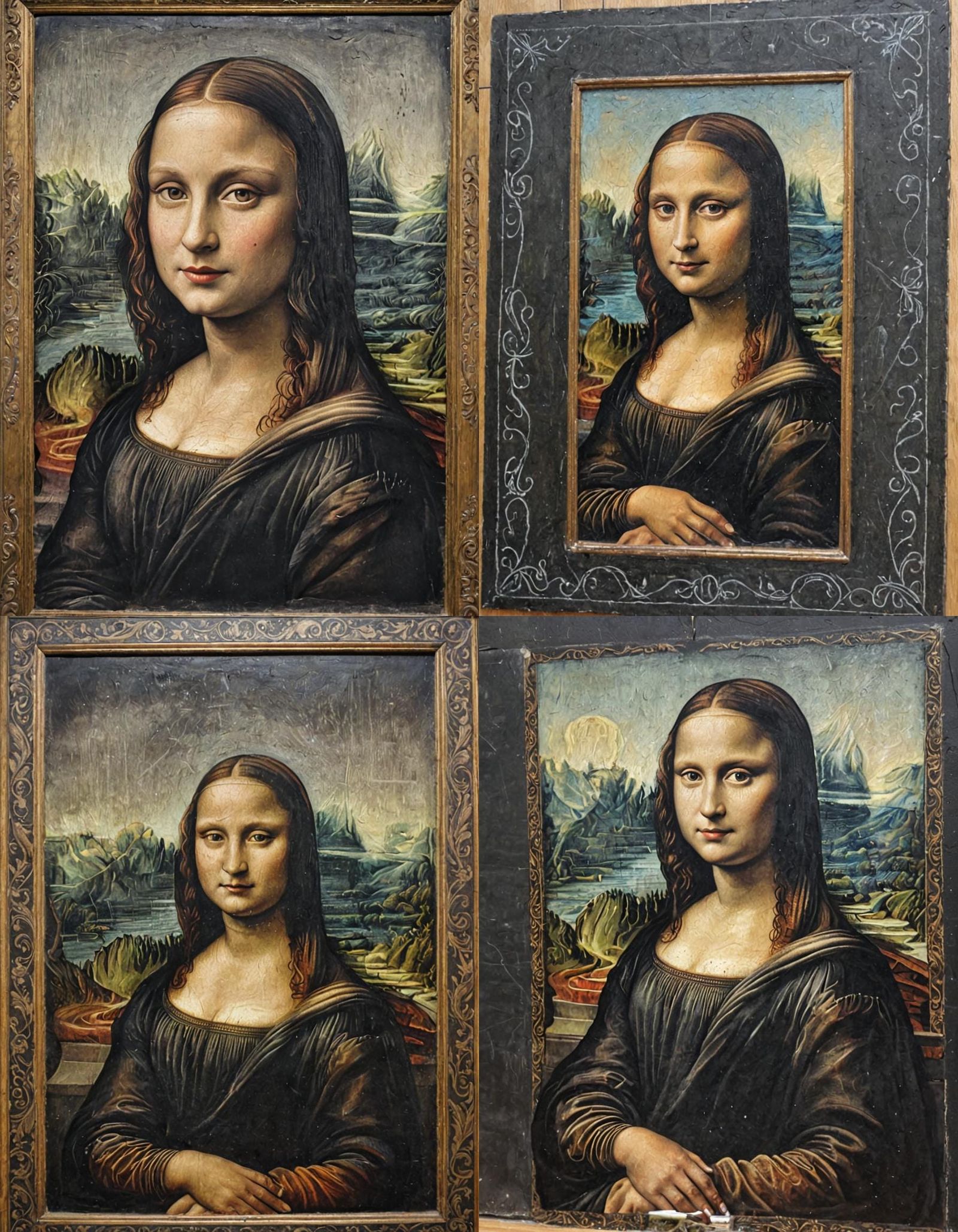 chalk art of a very detailed mona lisa - AI Generated Artwork ...