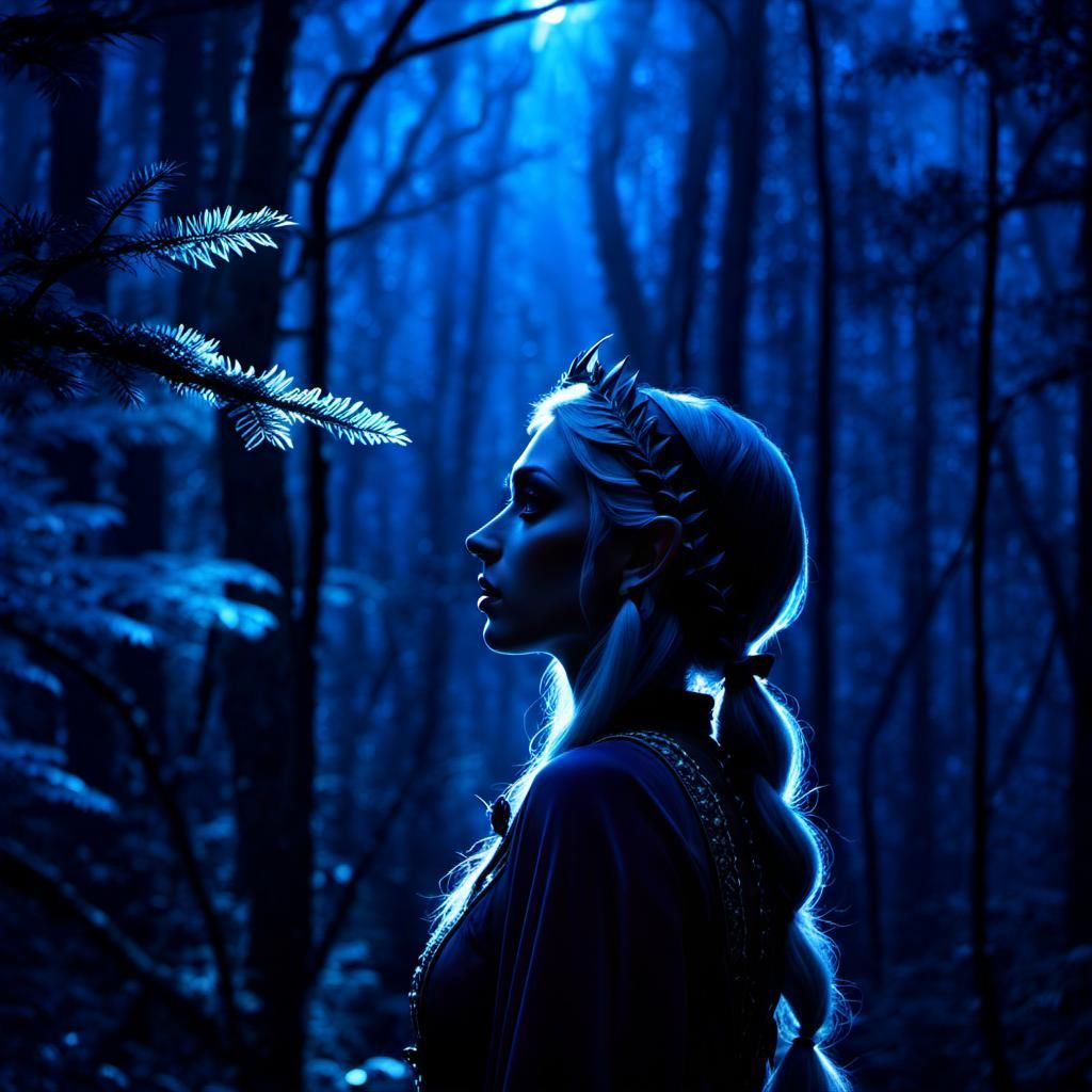 Moonlight Elf Portrait - AI Generated Artwork - NightCafe Creator