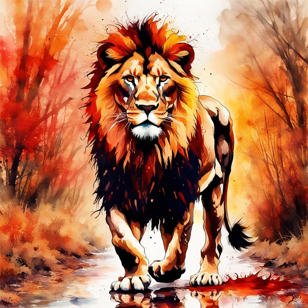 Autumn Lion - AI Generated Artwork - NightCafe Creator
