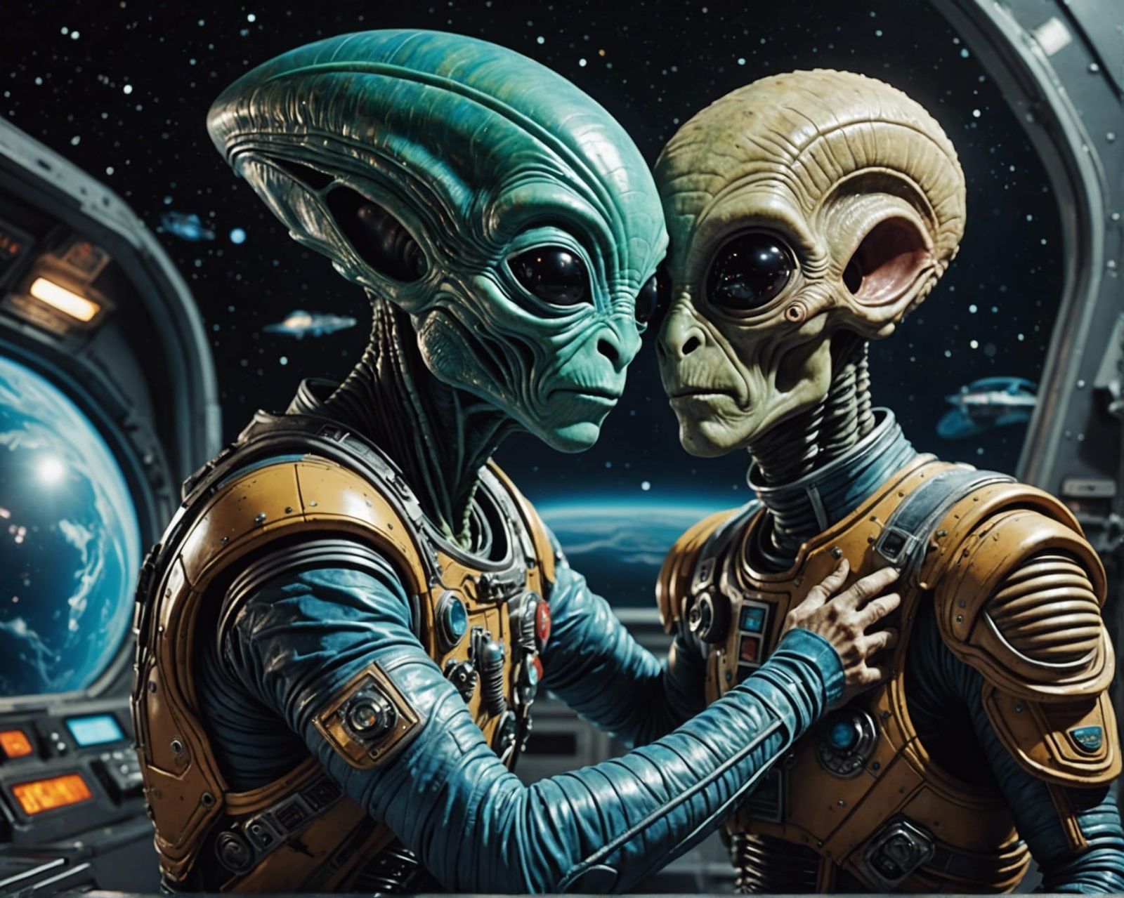 Loving an alien - AI Generated Artwork - NightCafe Creator