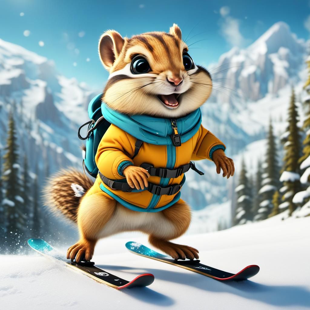 Winter Sports |HAPPY CUTE GOLDEN CHIPMUNK BABY ENJOYS THE SNOWS ...