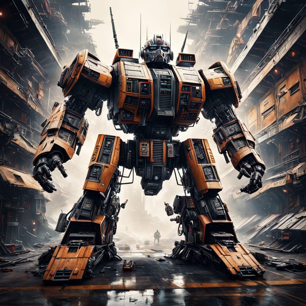 Cyberpunk Transformer X-Wing: Epic Digital Art - AI Art