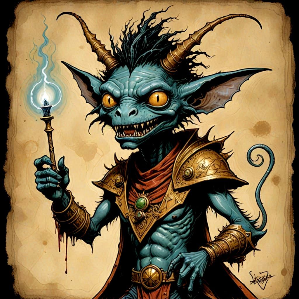 a "Magic the Gathering" creature by Tony DiTerlizzi, as drawn by jean ...