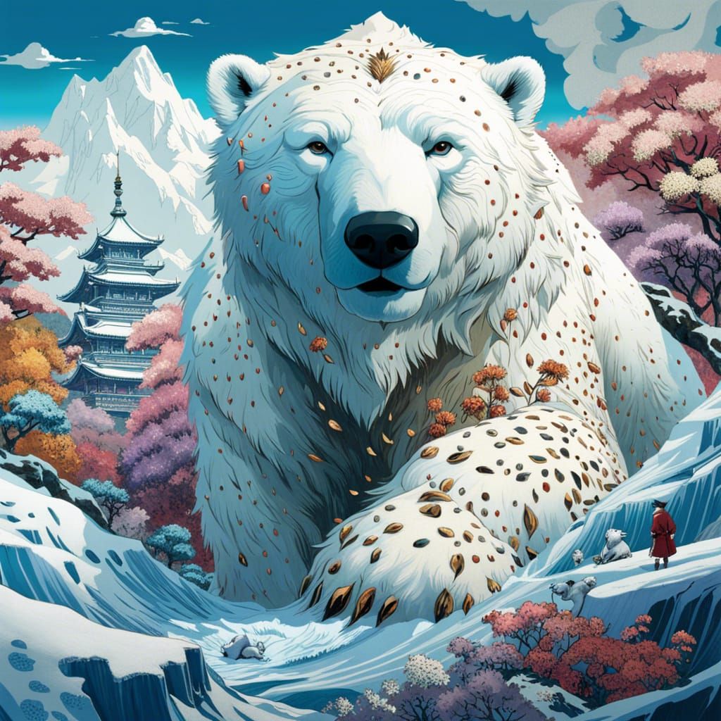 Giant Sleepy Polar Bear - AI Generated Artwork - NightCafe Creator