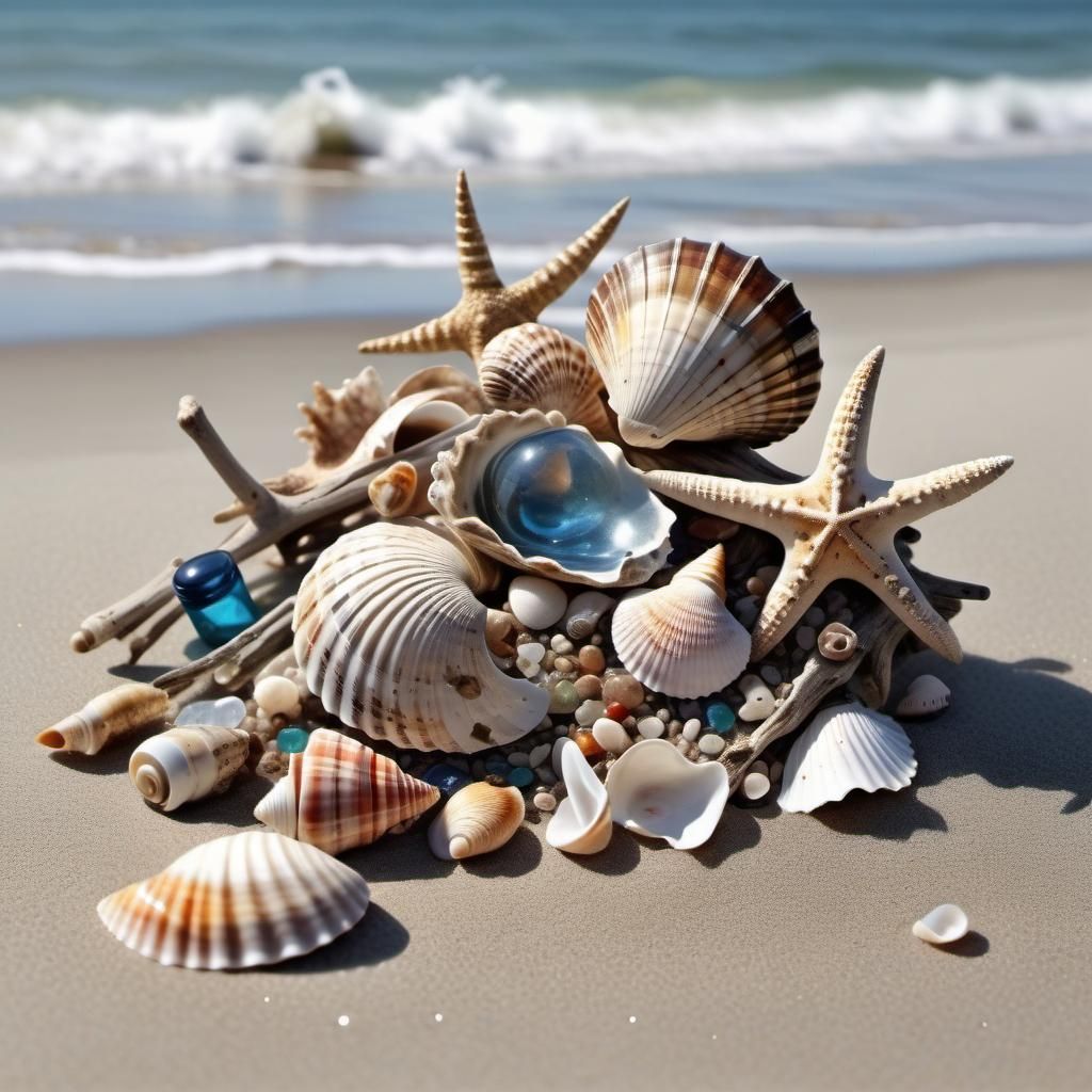 Treasures Washed Ashore - AI Generated Artwork - NightCafe Creator