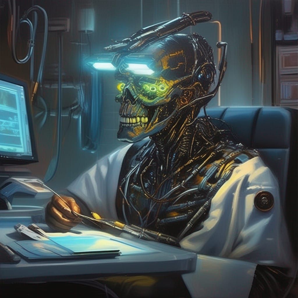 Bargain Cyborg Doctor - AI Generated Artwork - NightCafe Creator