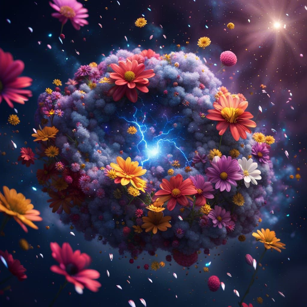 Flower Galaxy - AI Generated Artwork - NightCafe Creator