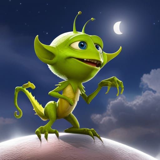 Insanely cute baby reptile alien wizard fungus - AI Generated Artwork ...