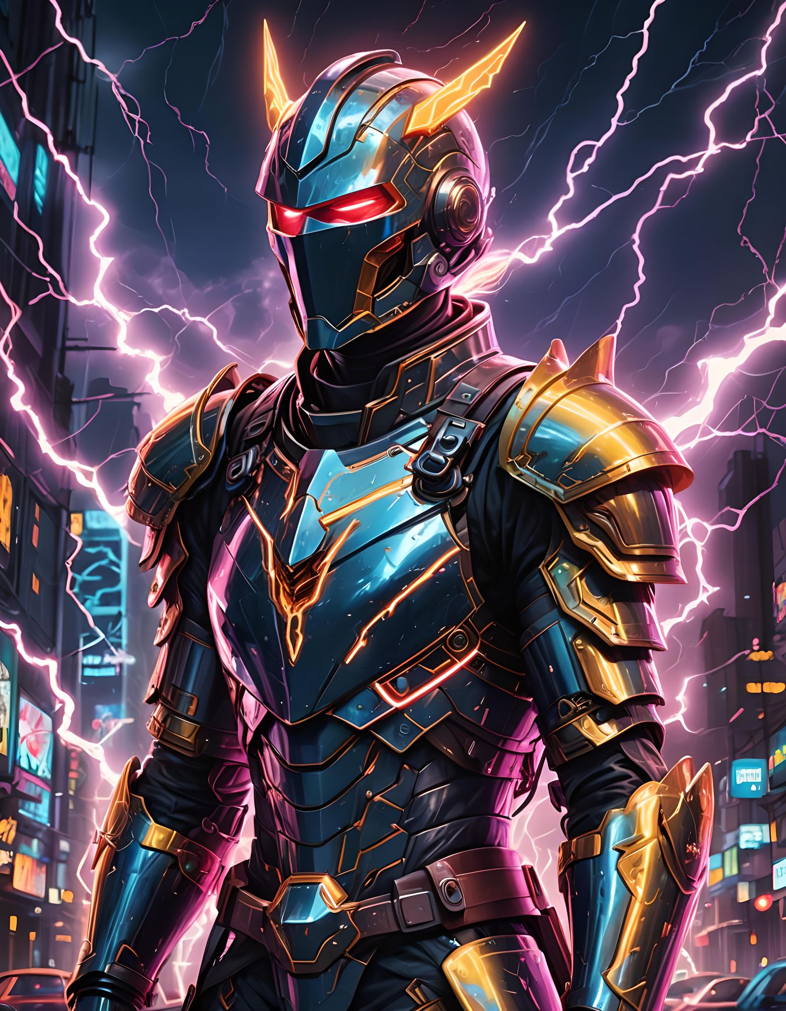 ~Neon Knight - AI Generated Artwork - NightCafe Creator