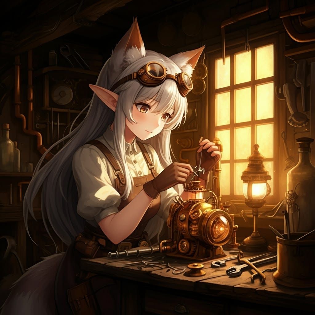 Fox girl inventor - Fox girl inventor