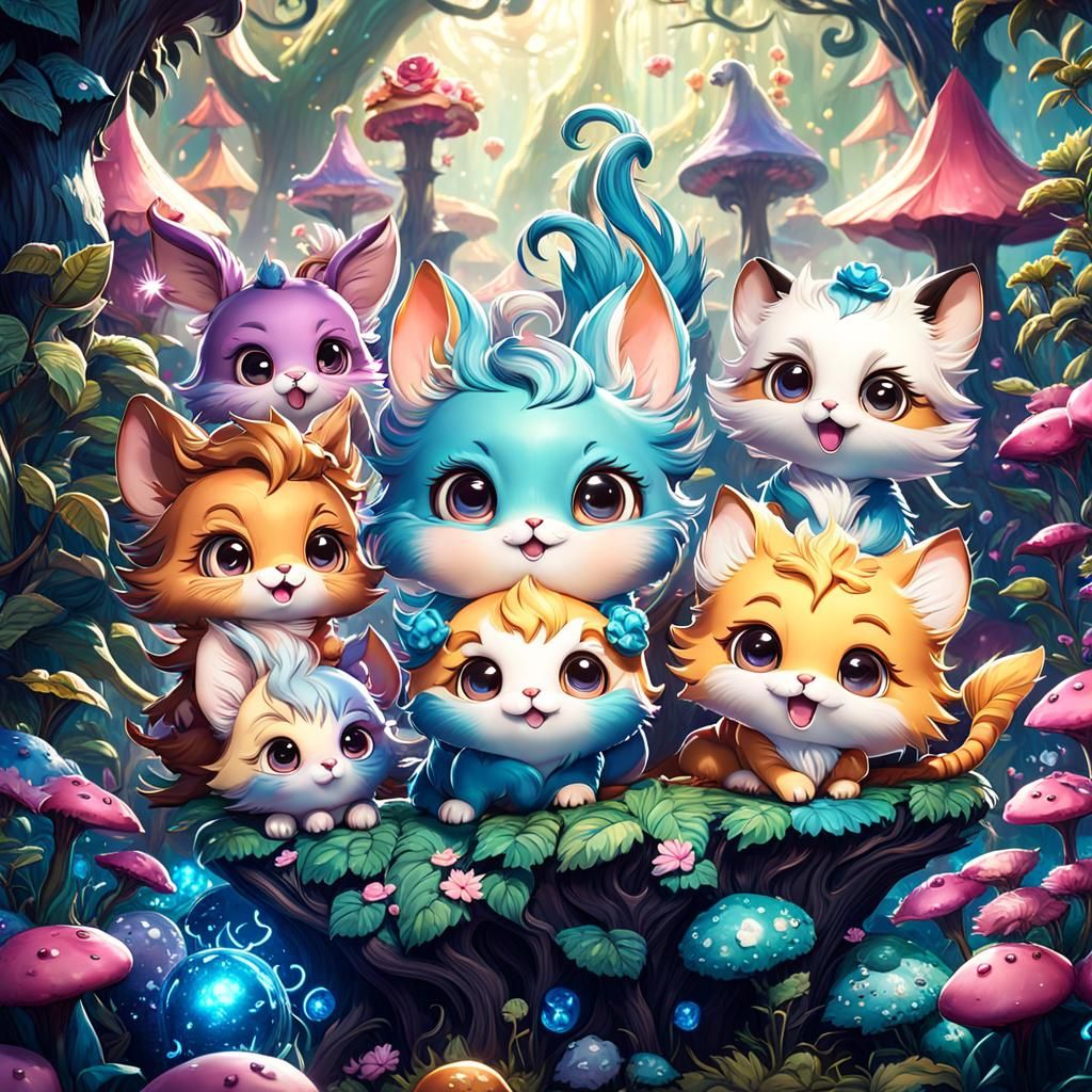 adorable chibi animals - AI Generated Artwork - NightCafe Creator