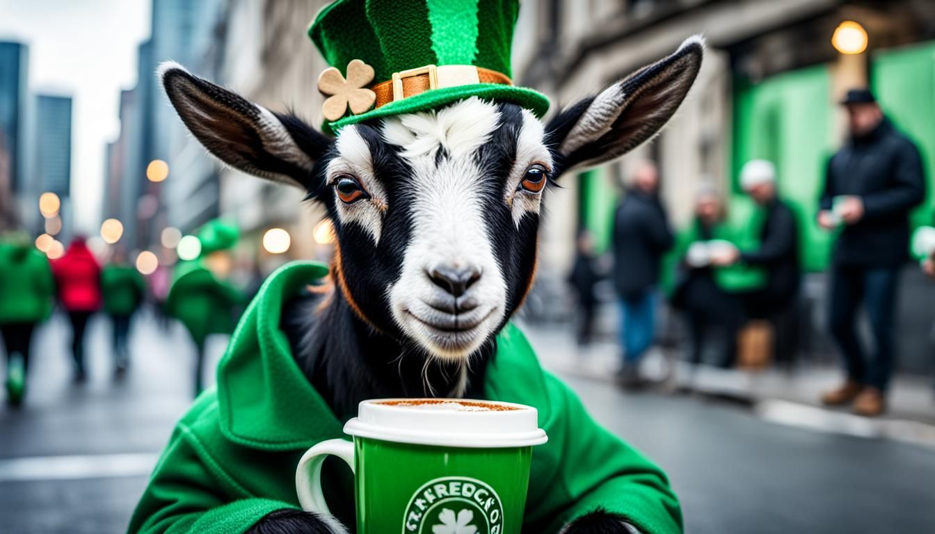 St Patricks day Goat - AI Generated Artwork - NightCafe Creator