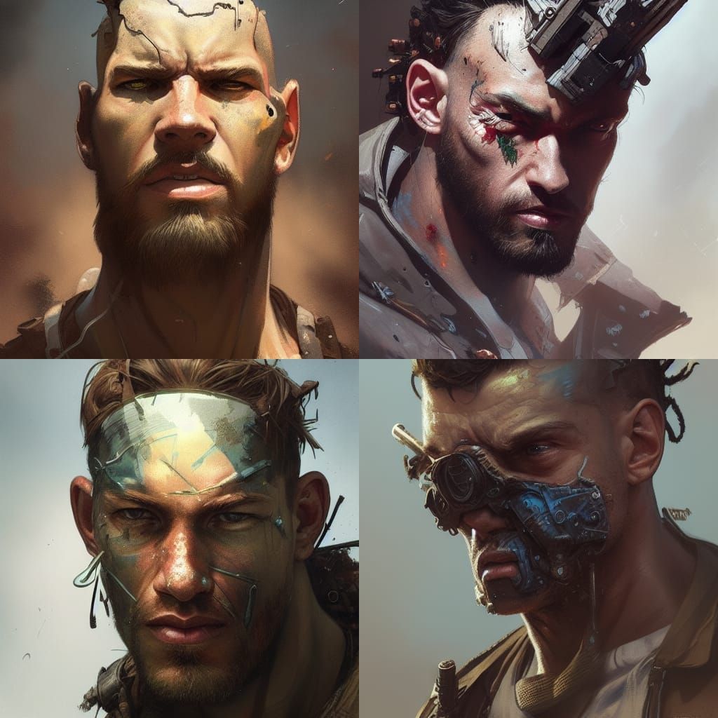 portrait of post apocalyptic male mutant - AI Generated Artwork ...